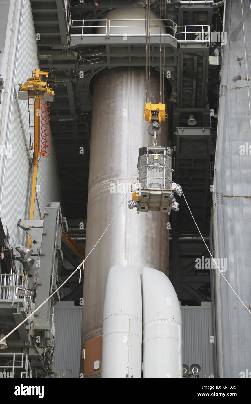 MMRTG is lifted up in Vertical Integration Facility for installation on ...