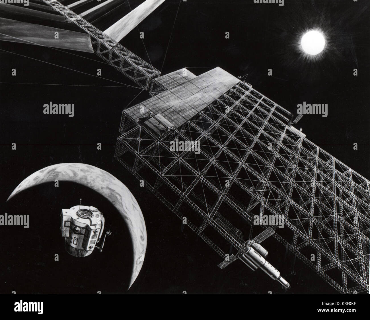 NASA solar power satellite concept 1976 Stock Photo - Alamy