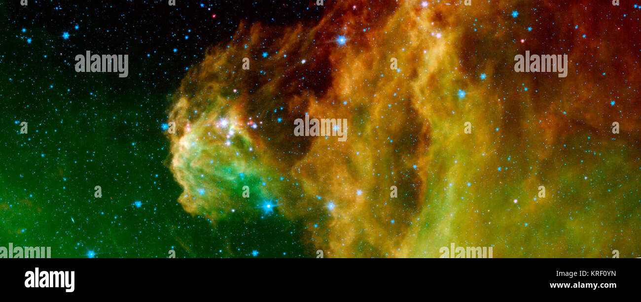 This image from NASA's Spitzer Space Telescope shows infant stars ...