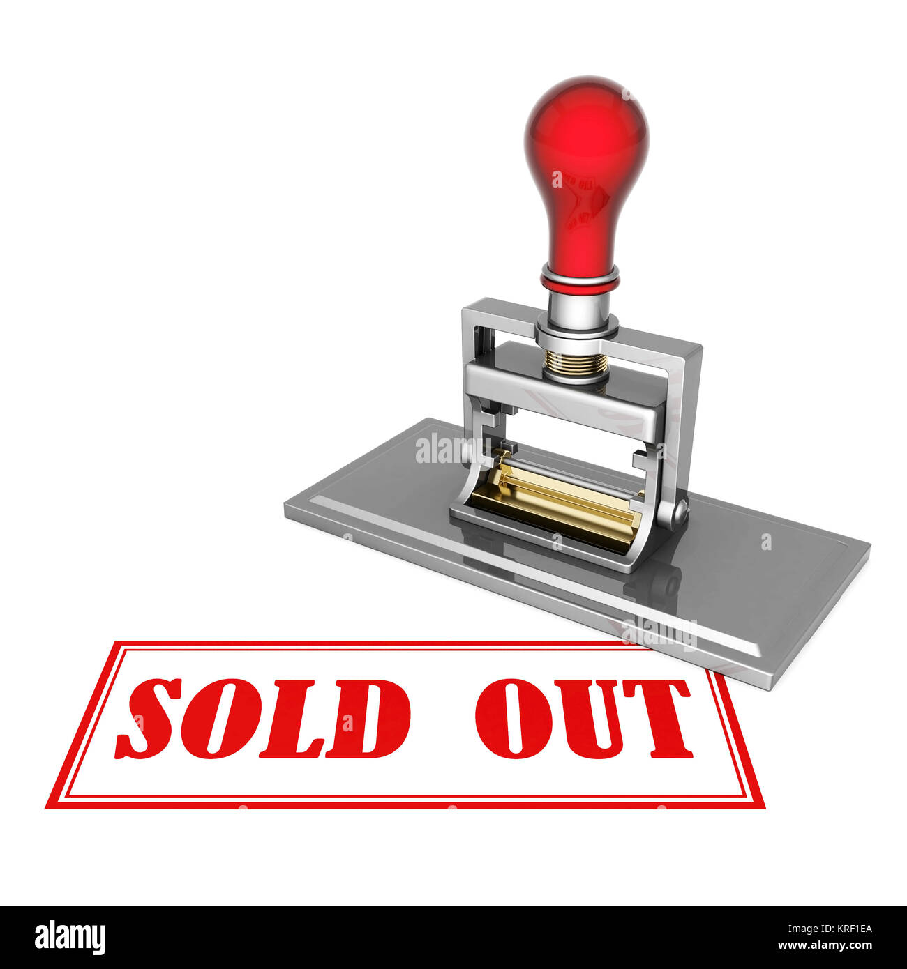 sold out beautiful stamp isolated on white background Stock Photo - Alamy
