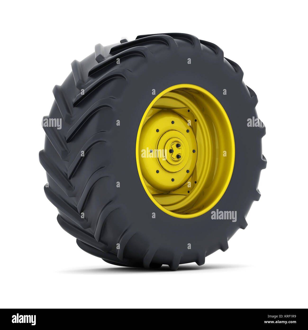 Tractor wheel isolated on white background Stock Photo - Alamy