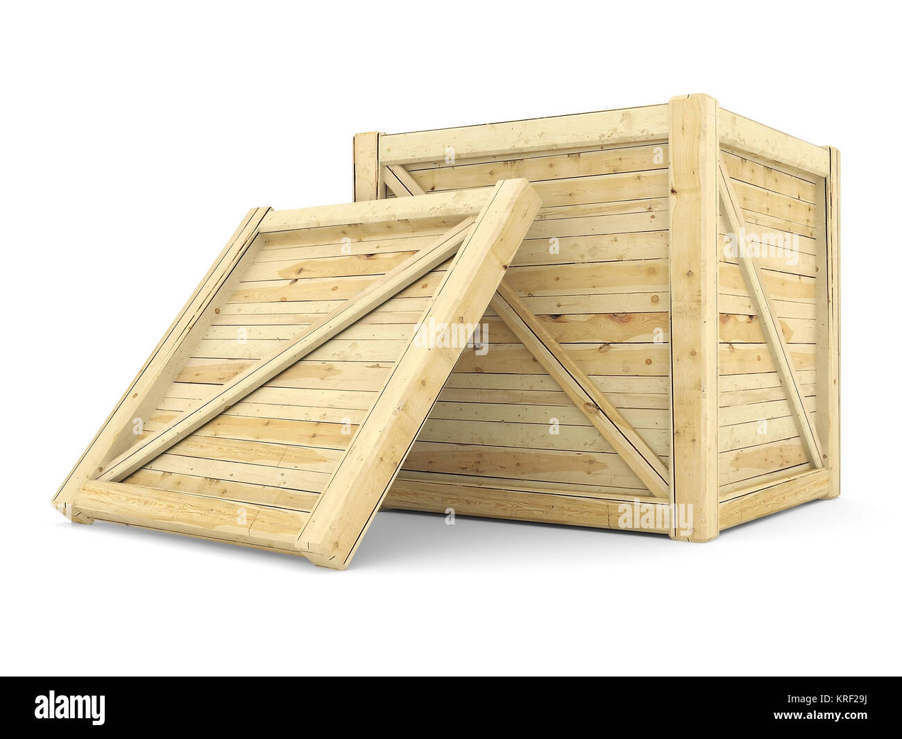 wooden crate isolated on white background Stock Photo - Alamy