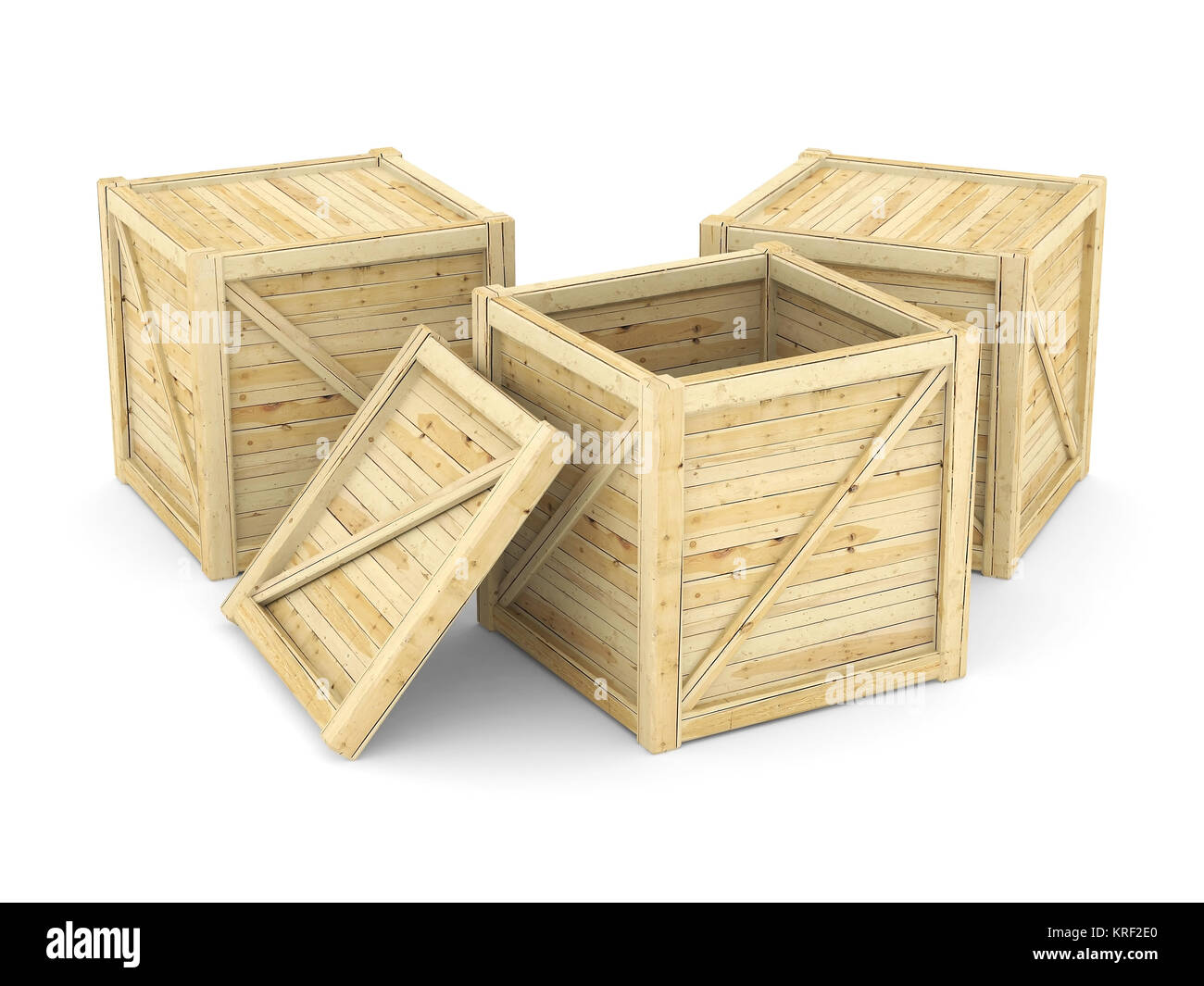 wooden crate isolated on white background Stock Photo - Alamy