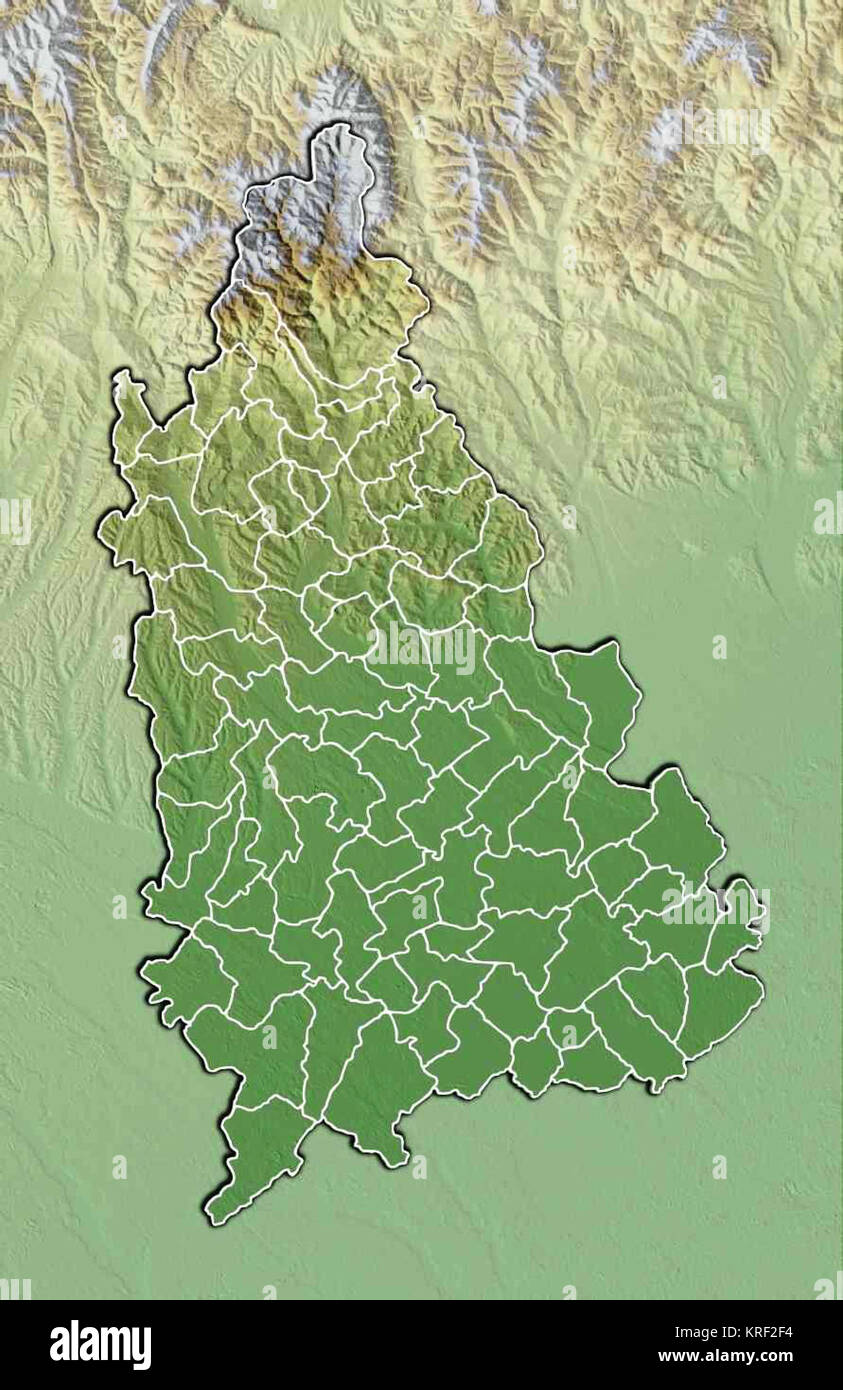 Romania Dambovita Location blank relief map 2 Stock Photo - Alamy