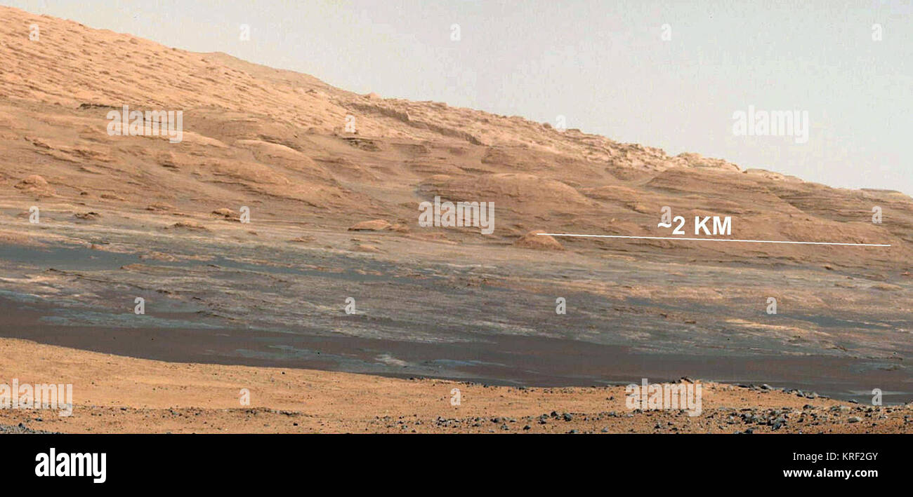 PIA16068 - Mars Curiosity Rover - Aeolis Mons - 20120817 Stock Photo ...