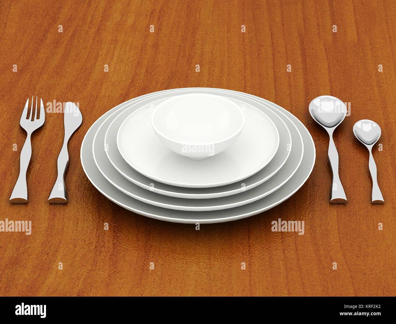 beautiful cutlery on a wooden background Stock Photo - Alamy