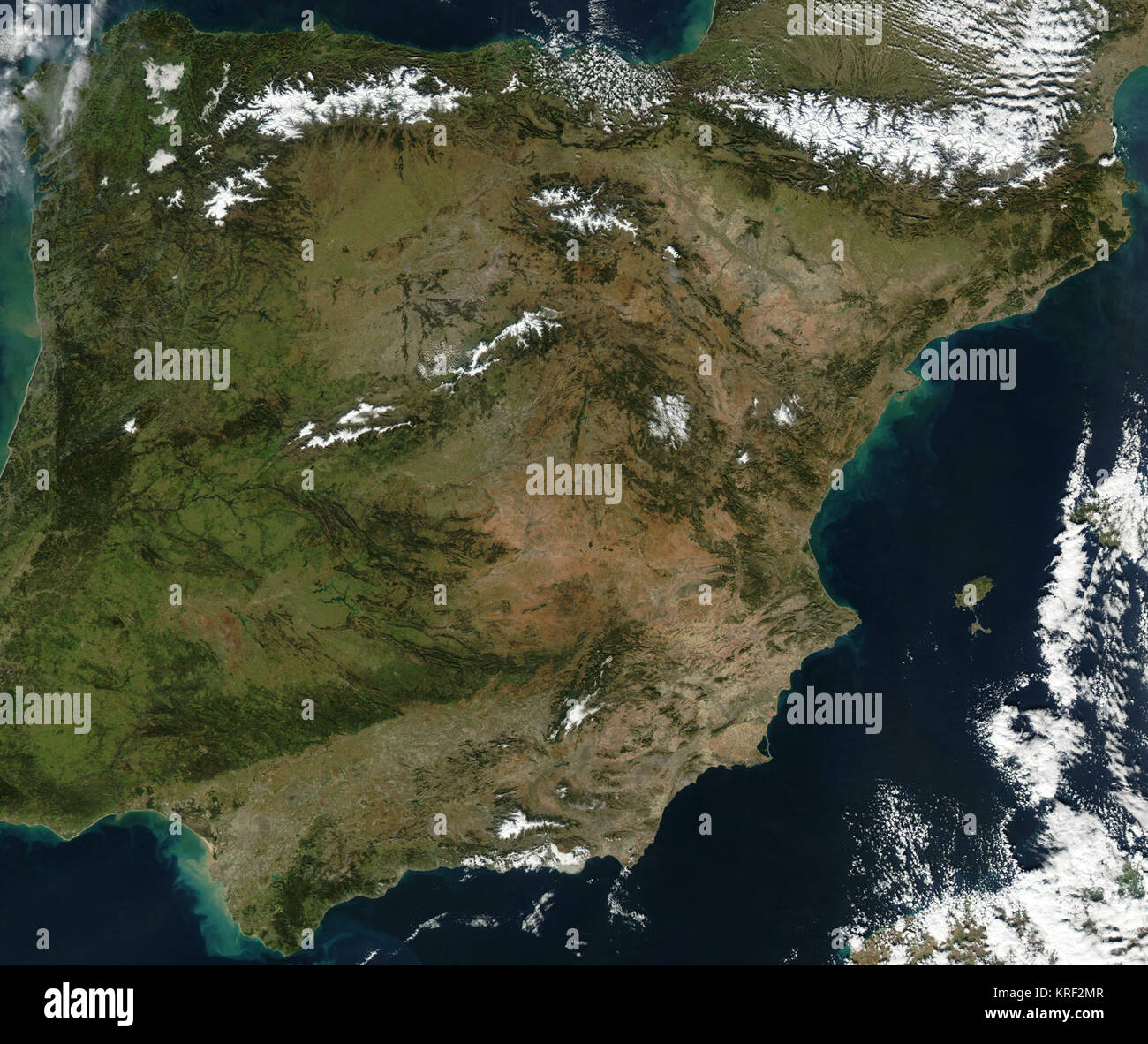 Satellite image of spain hi-res stock photography and images - Alamy