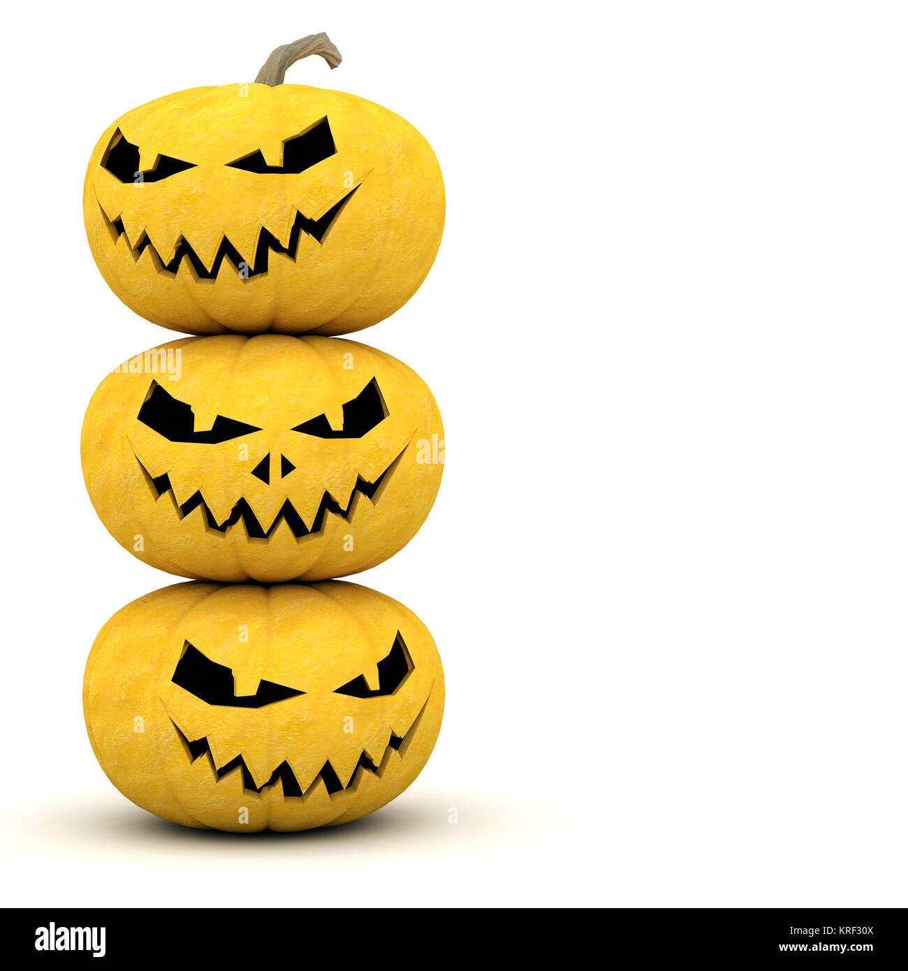 Image sinister pumpkins for Halloween on a white background Stock Photo ...