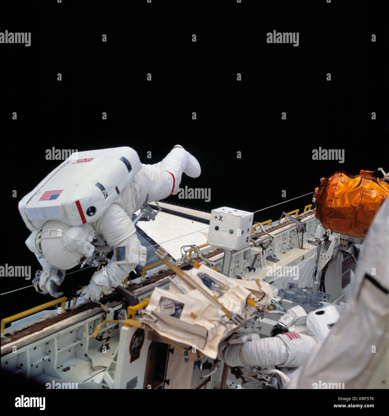 STS-69 Voss and Gernhardt EVA 2 Stock Photo - Alamy