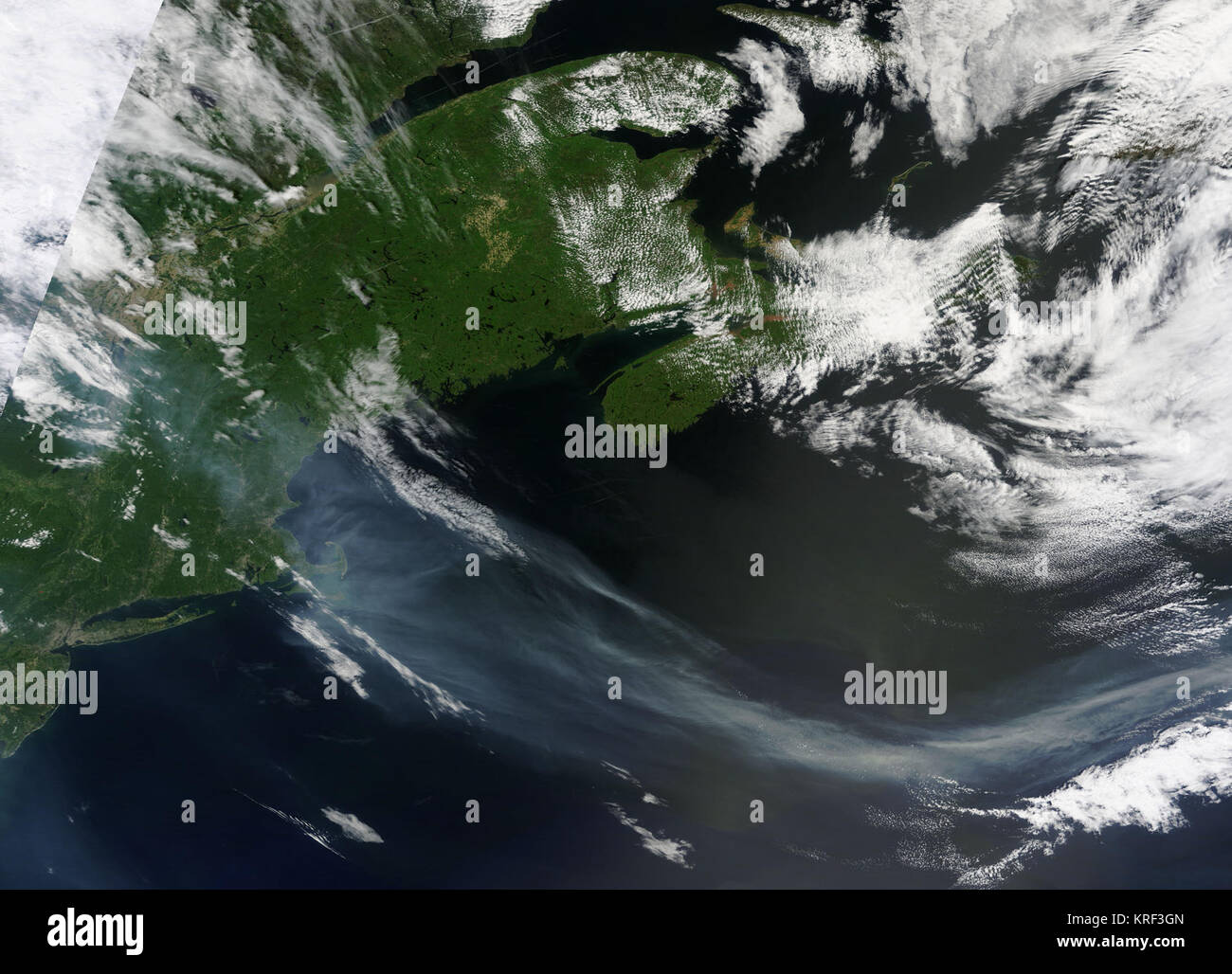 Smoke over New England and the North Atlantic May 2010 Stock Photo - Alamy