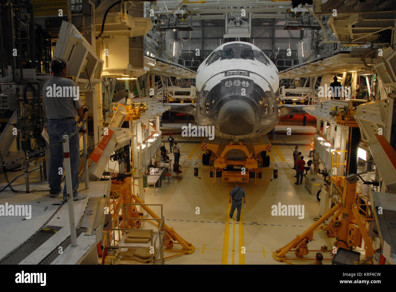 STS-122 Atlantis in Orbiter Processing Facility Stock Photo - Alamy