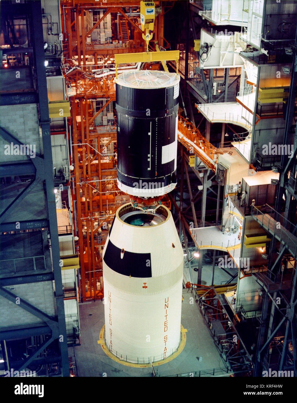 The Skylab space station is mated to a Saturn V rocket in the Vehicle ...