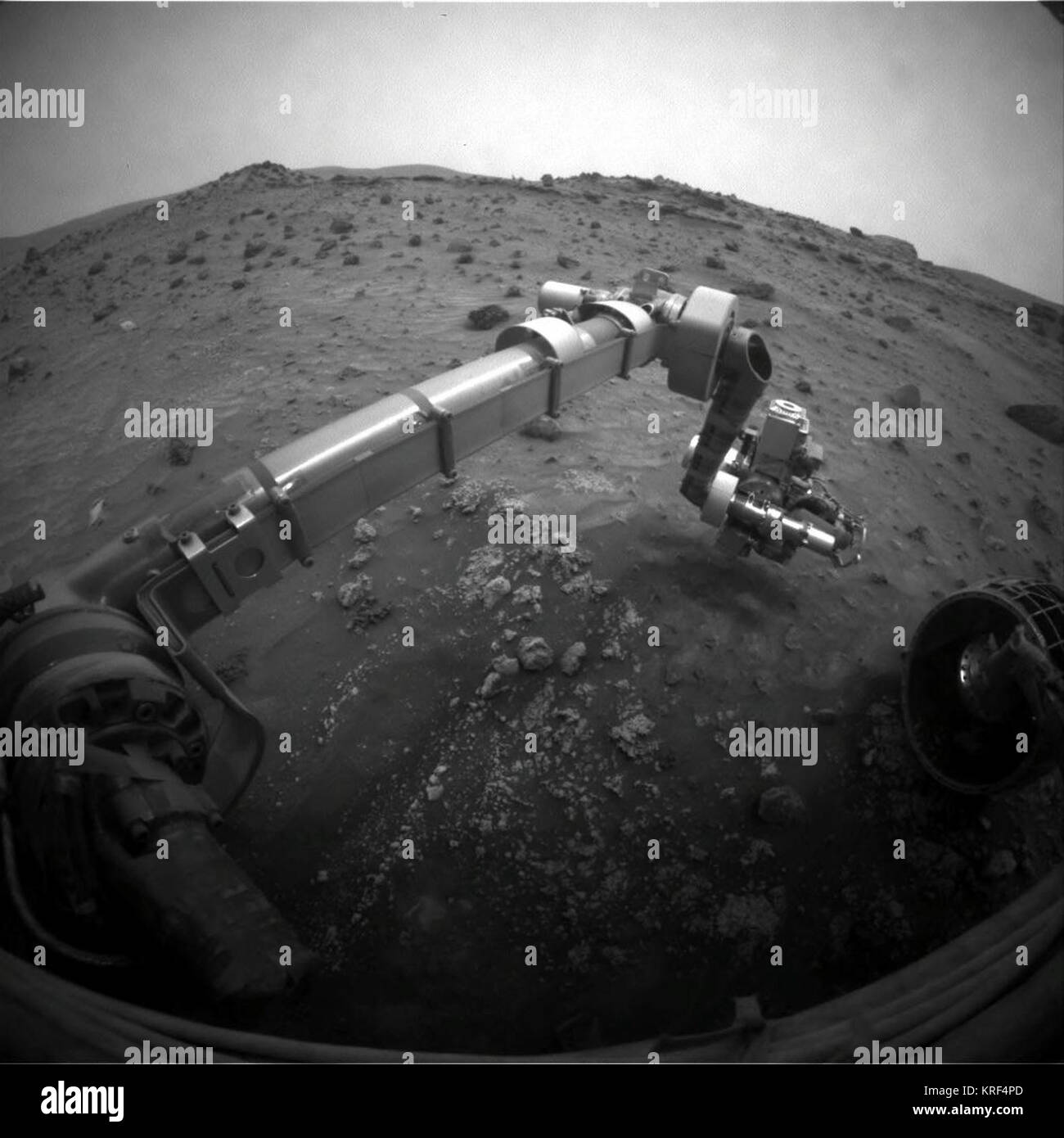Spirit rover first arm move after 2007 dust storm ...