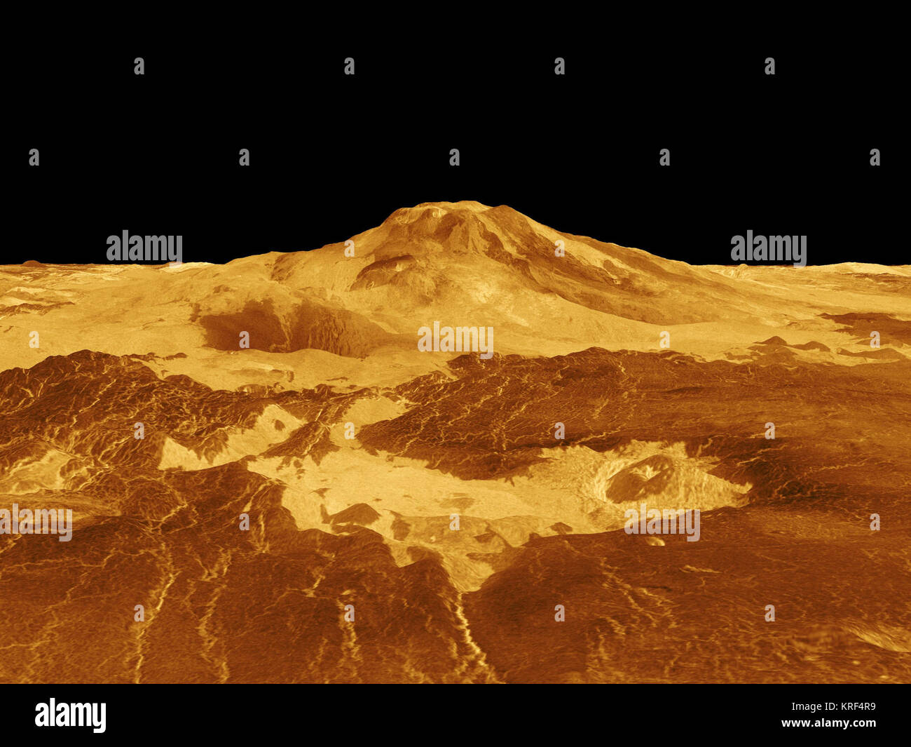 Venus - 3D Perspective View of Maat Mons Stock Photo - Alamy