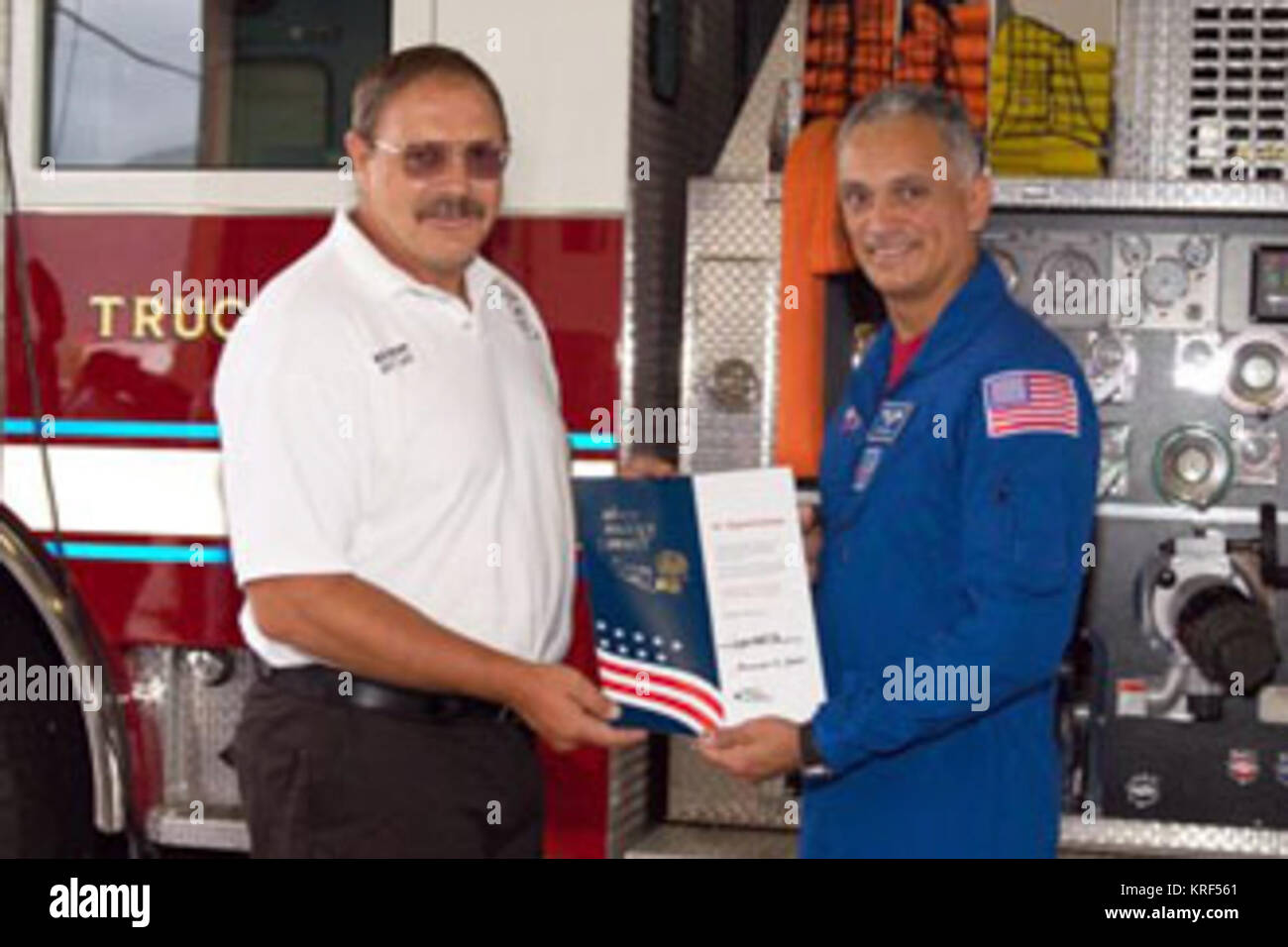 Ralph Brown receives Silver Snoopy Stock Photo - Alamy