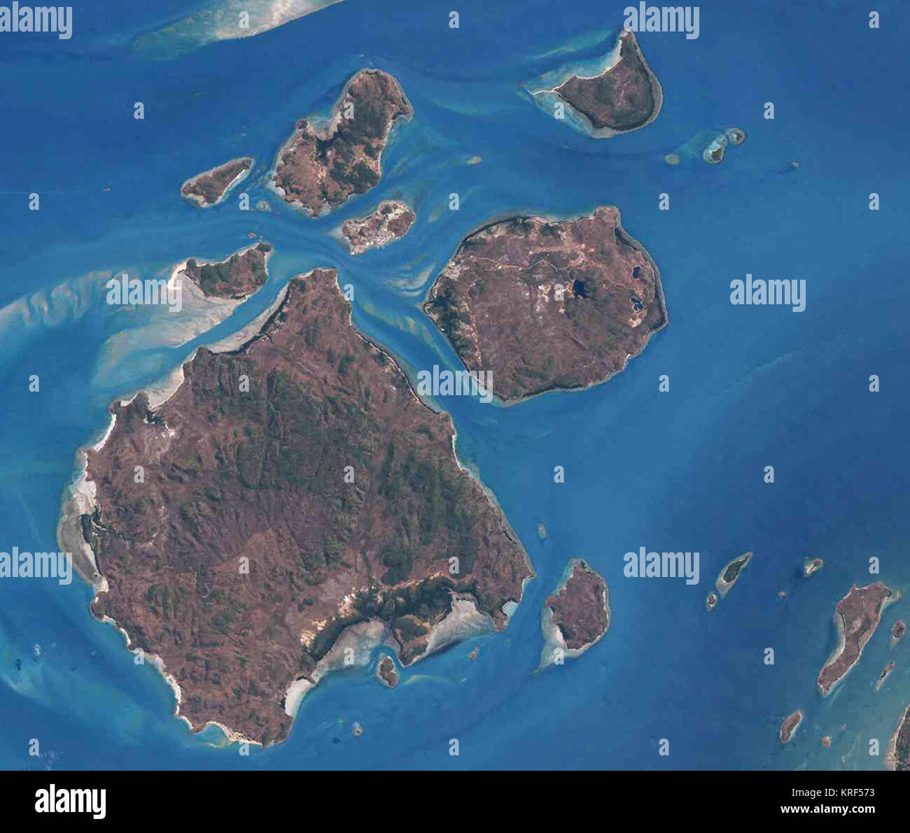 Thursday Islands (Landsat Stock Photo - Alamy