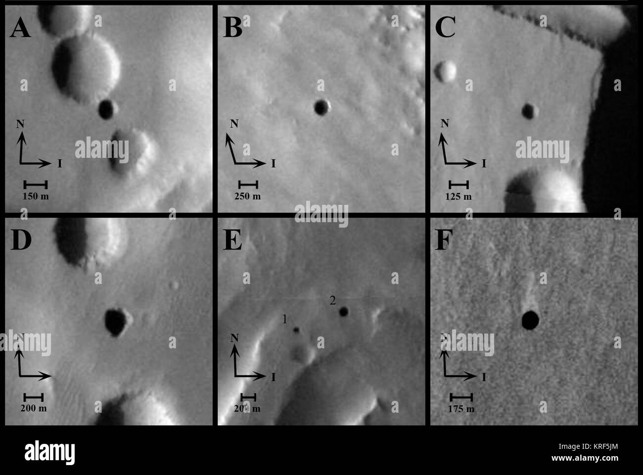 Mars caves from NASA orbiters Stock Photo - Alamy