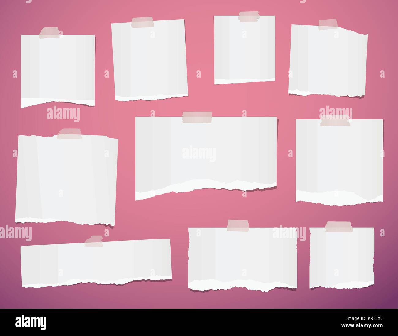 Whitel ripped blank note, notebook paper strips for text or message ...