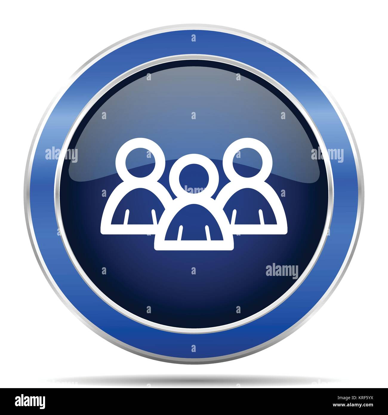 Forum blue silver metallic round glossy vector icon. Modern design web ...