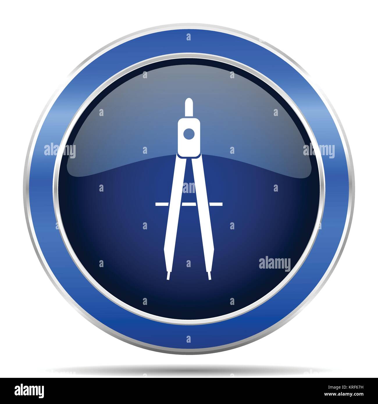 Learning blue silver metallic round glossy vector icon. Modern design ...