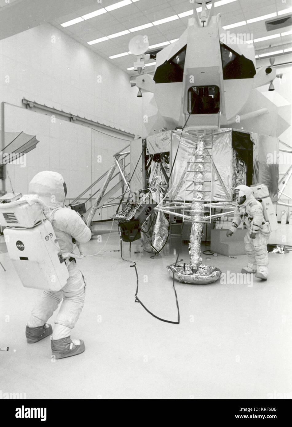 Apollo 13 Astronauts Practice Moonwalk at KSC - GPN-2002-000053 Stock ...