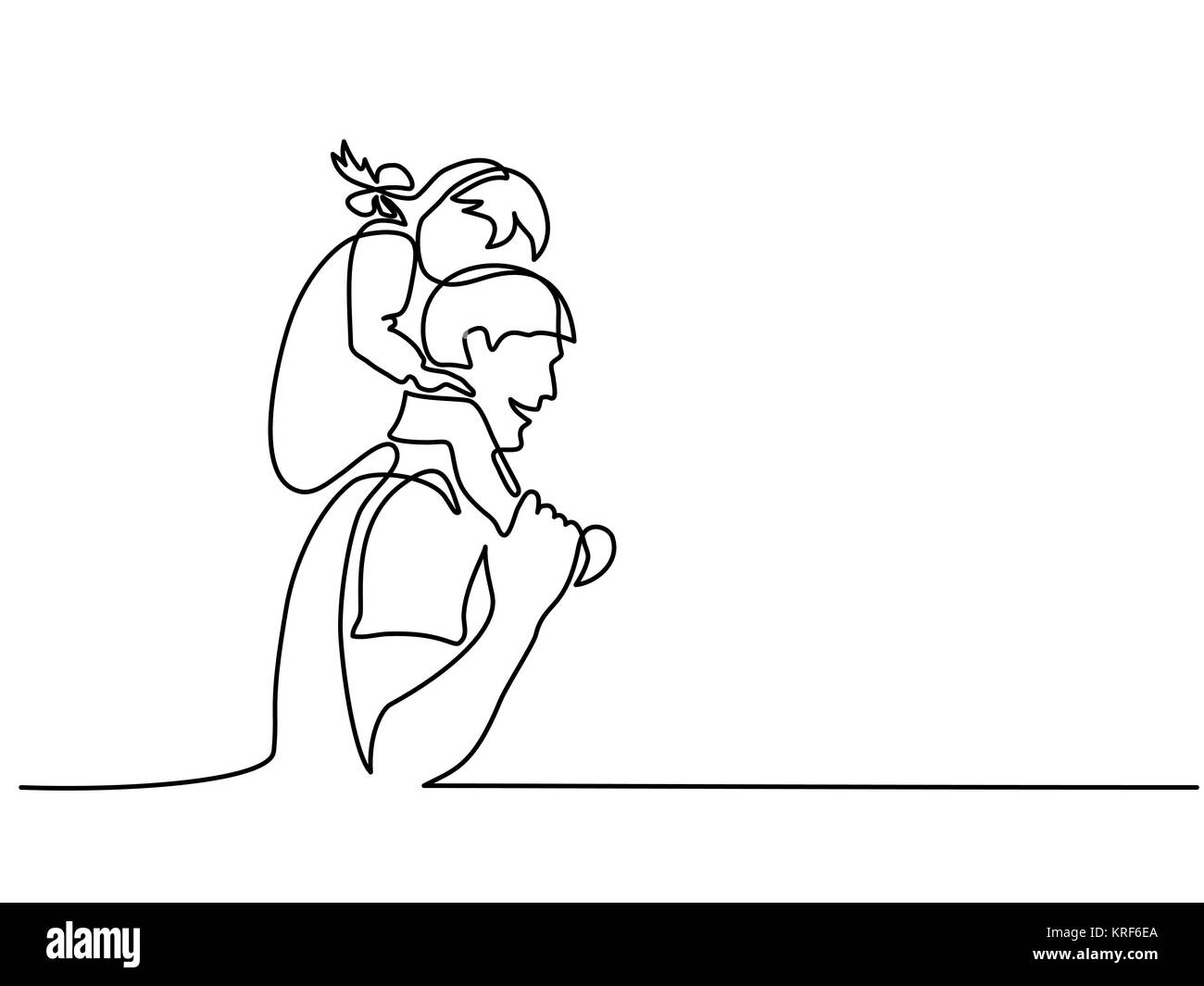 Dad daughter family outline vector hi-res stock photography and images ...