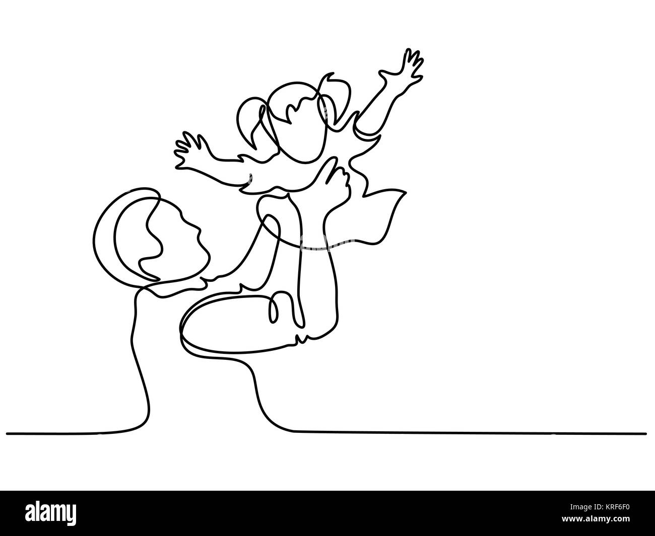 Kid drawing father daughter Cut Out Stock Images & Pictures - Alamy
