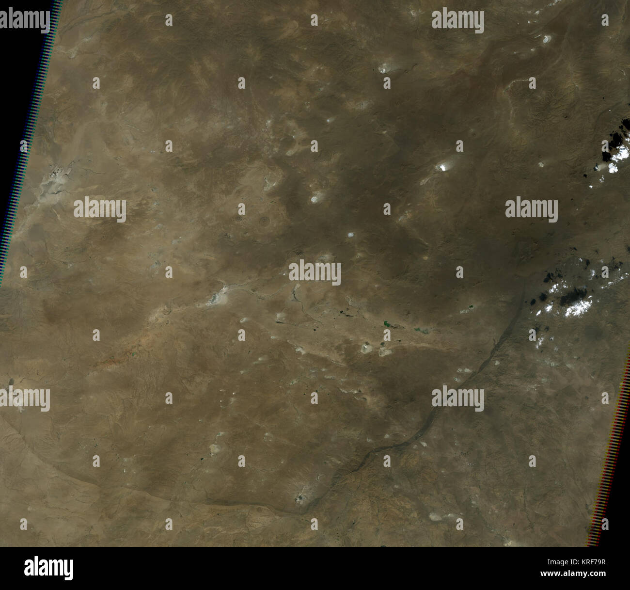 Dariganga plateau, Mongolia, satellite image, LandSat-5, 2006-10-05 ...