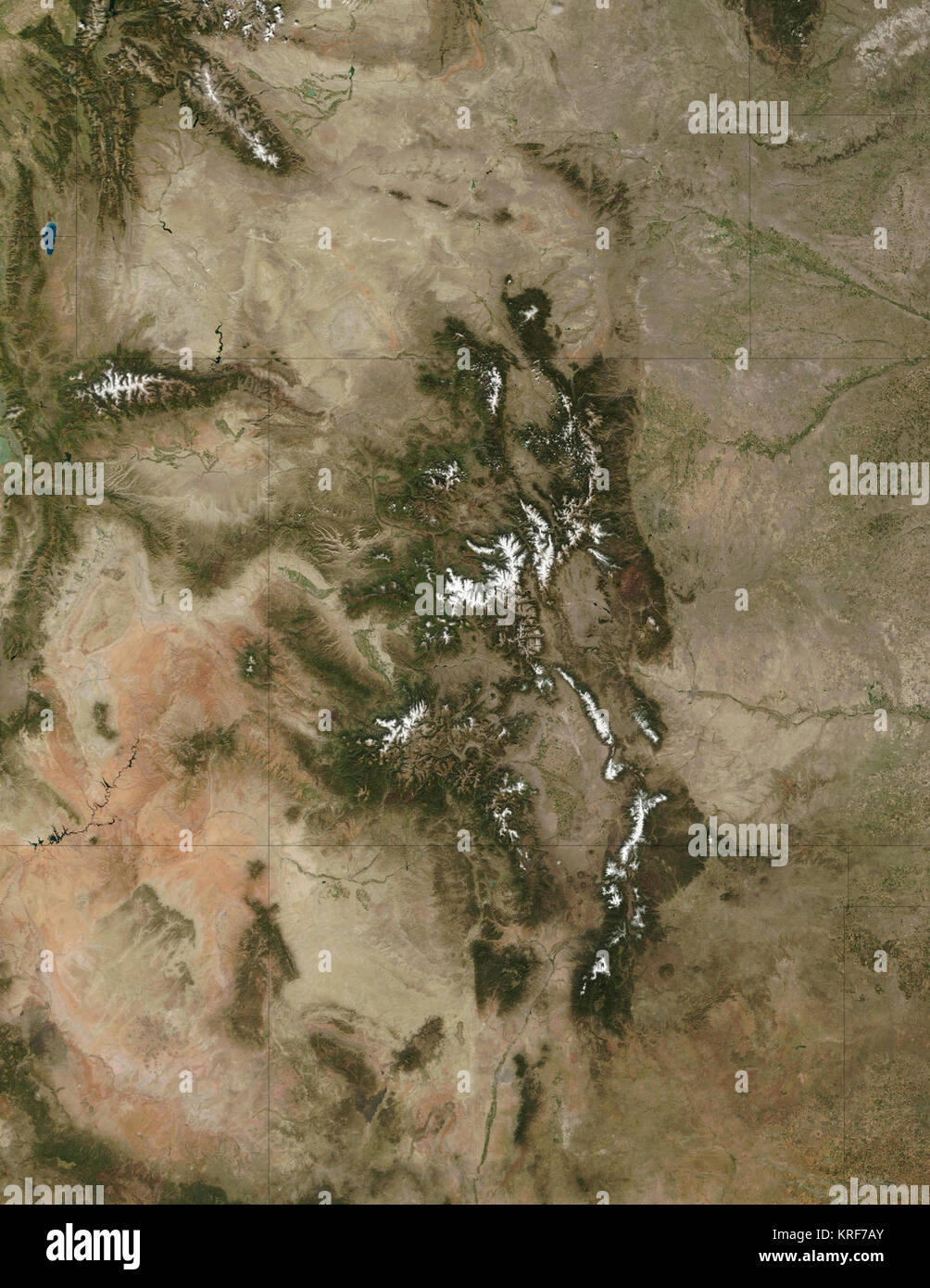 Colorado Rockies from space Stock Photo - Alamy