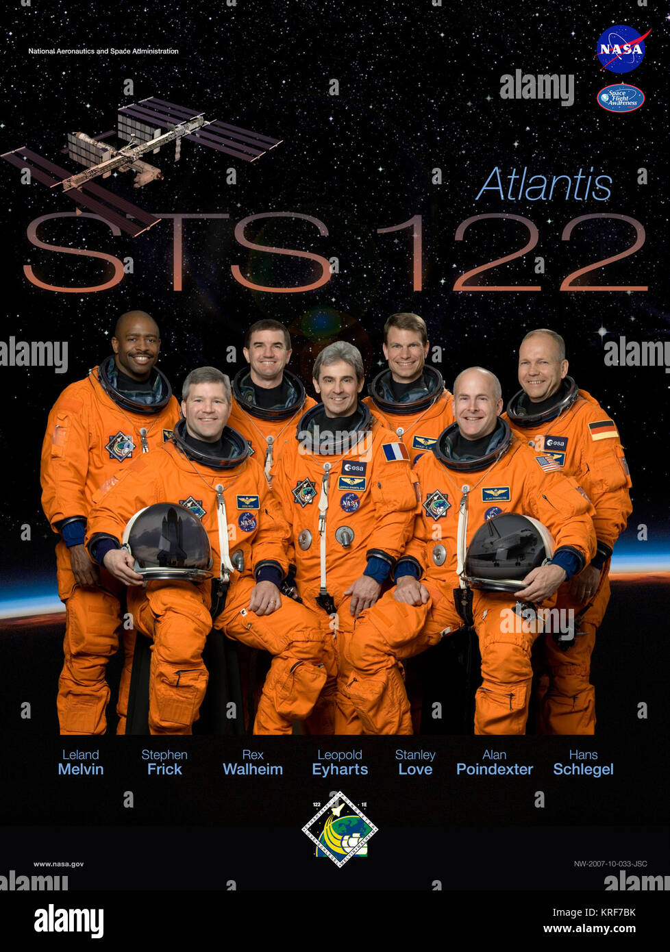 STS-122 NASA Space Flight Awareness crew poster STS-122 mission poster ...