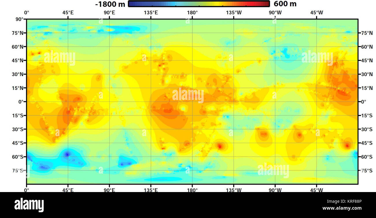 Global Topographic Map of Titan (PIA16848 Stock Photo - Alamy