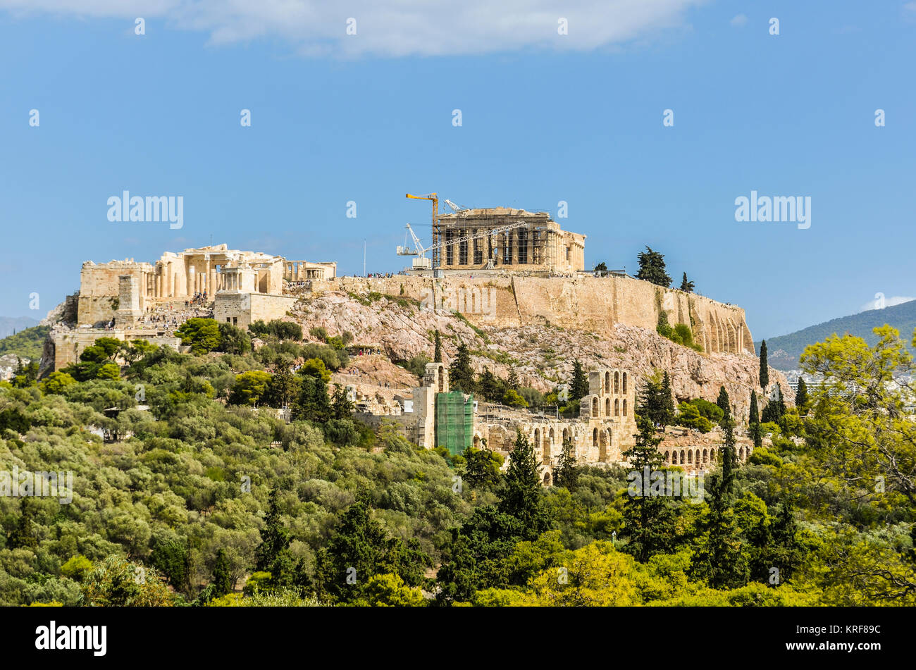View of the acropolis as a whole and monuments Stock Photo - Alamy