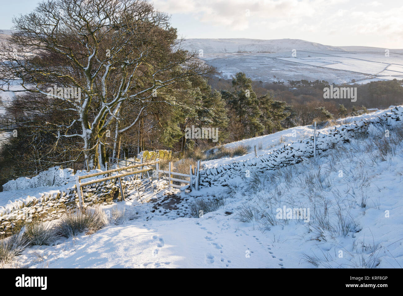 Snowy English Countryside Bright Winter High Resolution Stock ...