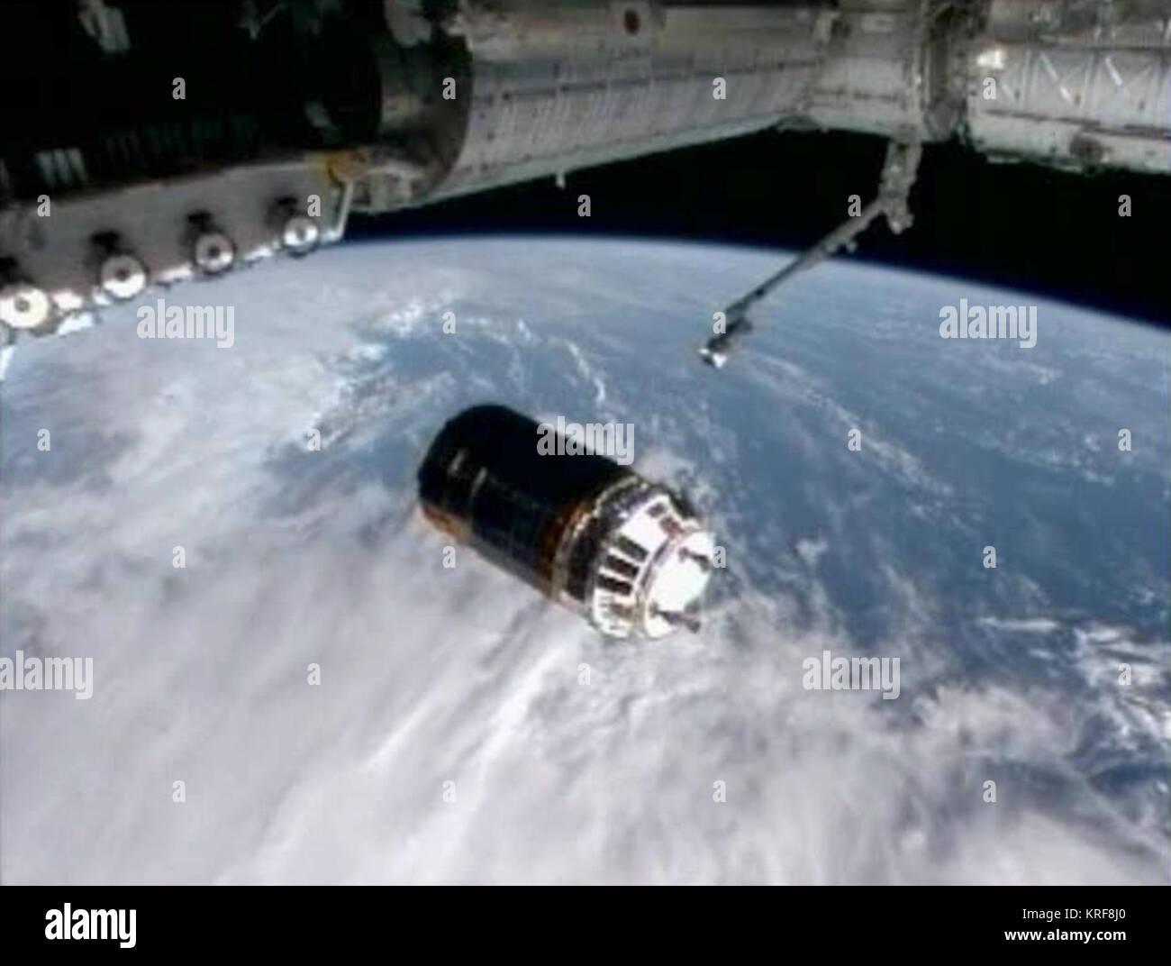 HTV maneuvering to grapple position NASA TV Stock Photo - Alamy
