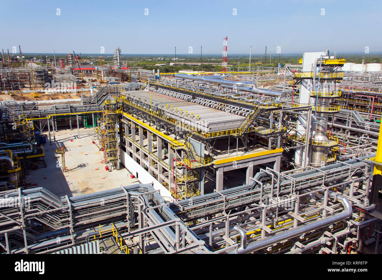 Landscape with big refinery complex at daylight Stock Photo - Alamy