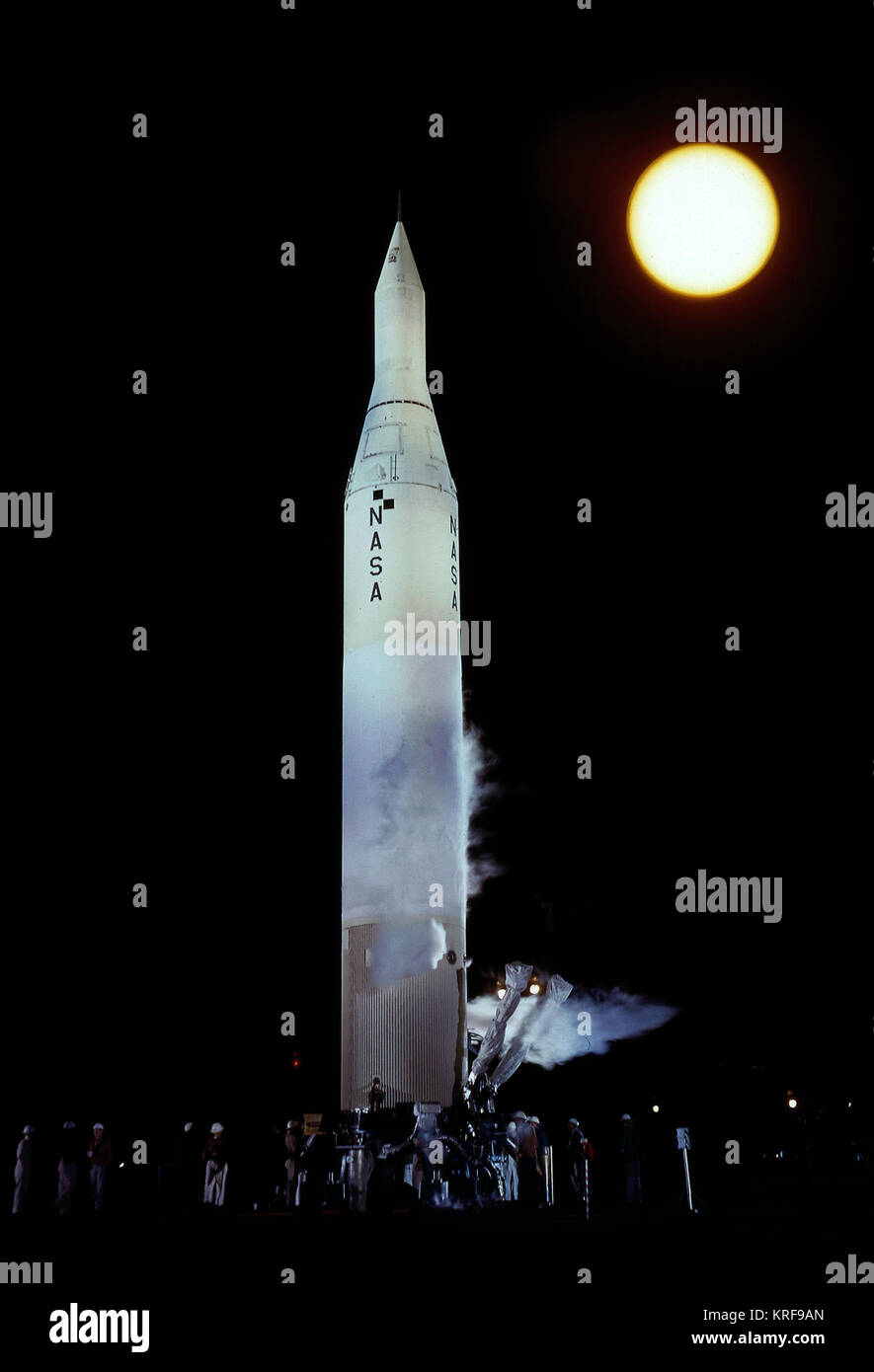 JUNO II AM-14 READY FOR LAUNCHING (THIS IS A DOUBLE EXPOSURE WITH A ...