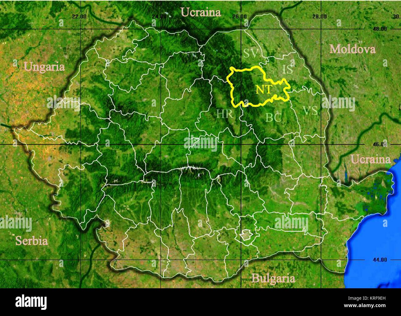 Judetul Neamt 3D map Stock Photo - Alamy