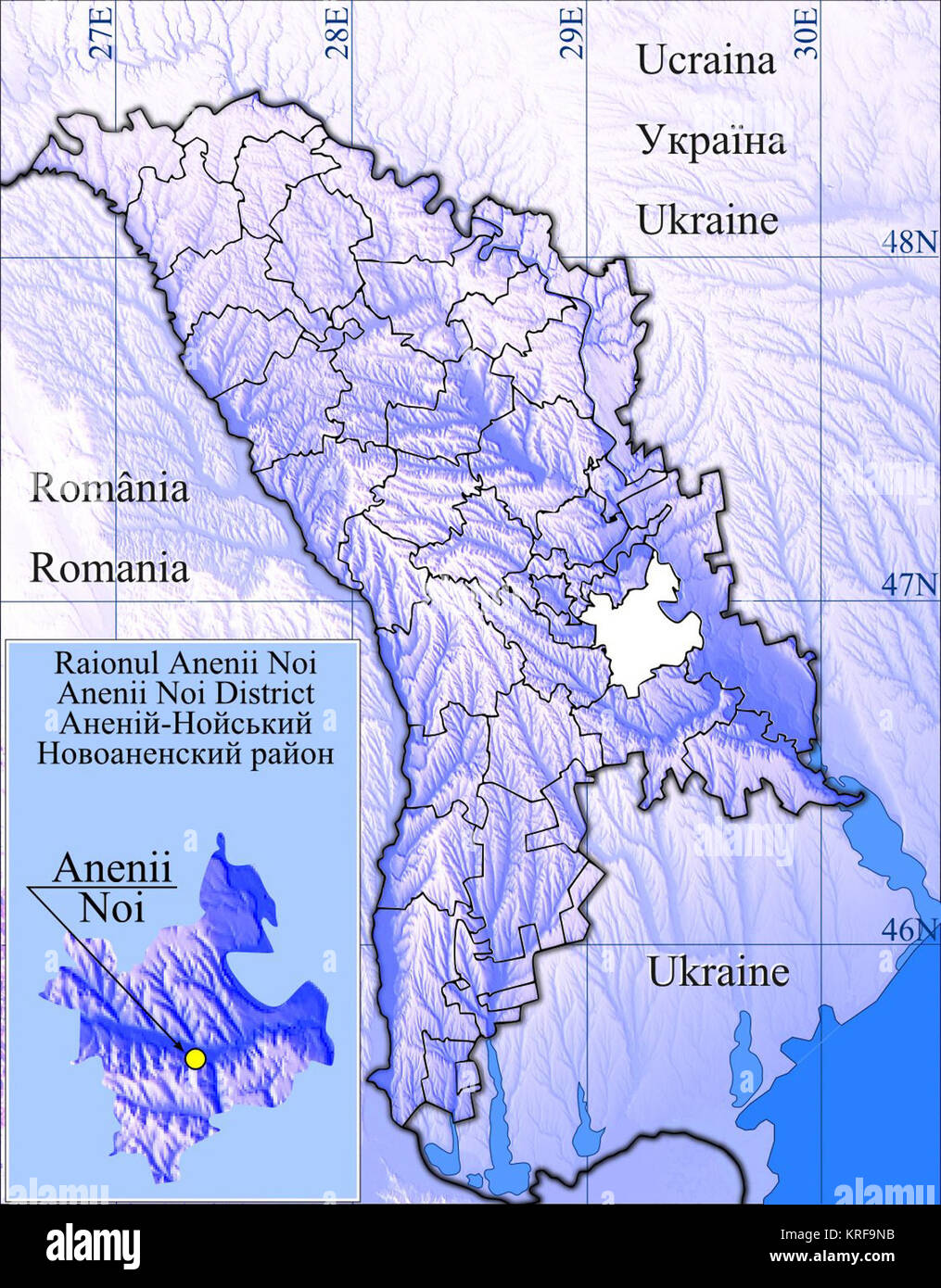 Anenii Noi location blue map Stock Photo - Alamy