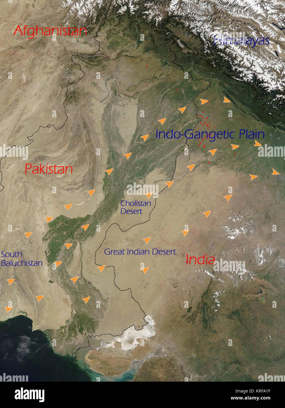 Loo Winds India Pakistan Map Stock Photo - Alamy