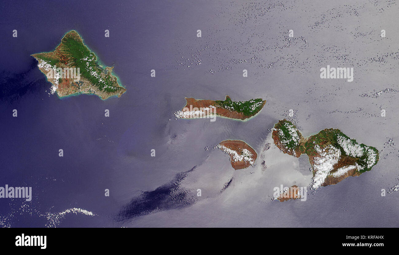 IDL TIFF file NASA satellite photograph of the Hawaiian islands of ...