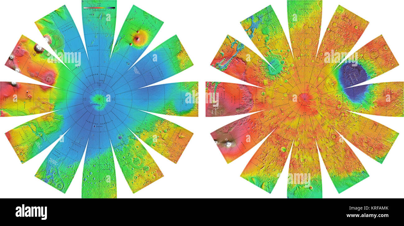 Mars Orbiter Laser Altimeter (MOLA) Globe Stock Photo - Alamy