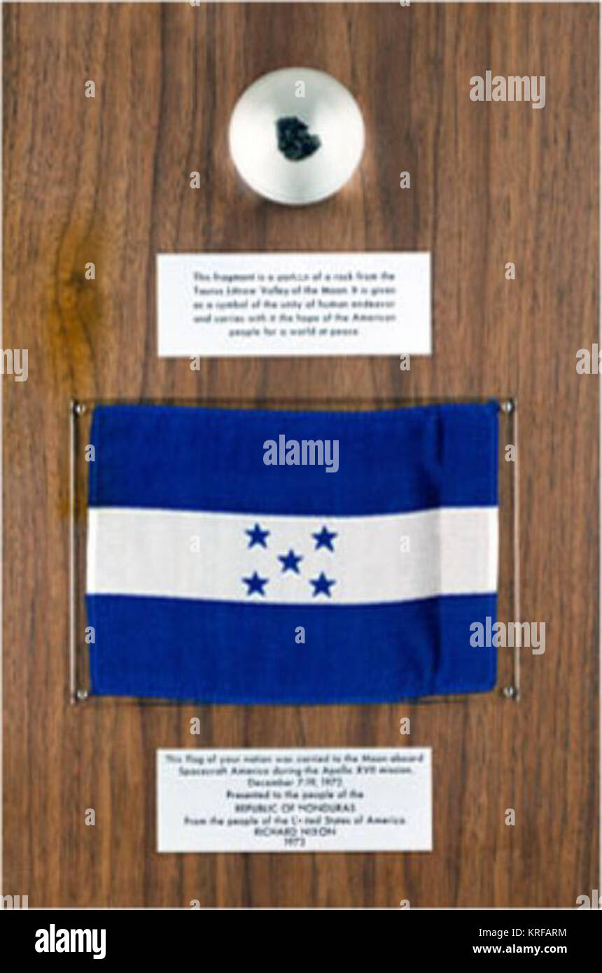 NASA photo Honduras Apollo 17 plaque Stock Photo - Alamy