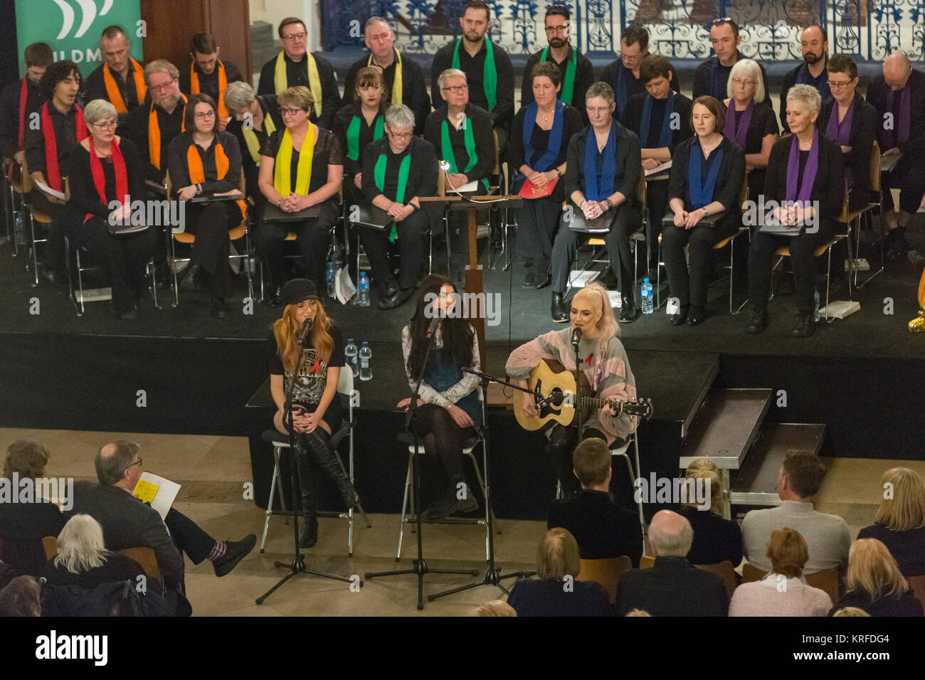 Christ Church Spitalfields, London, 19th Dec 2017. Girl band 'The ...
