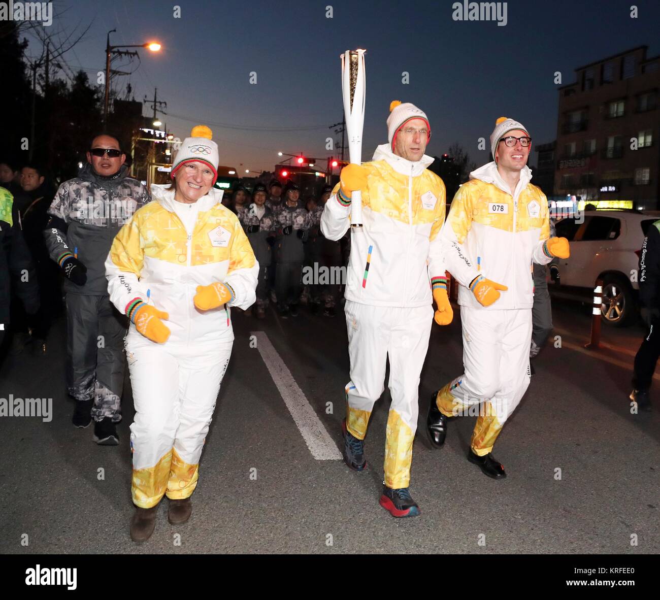 20th Dec, 2017. Nobel winners run relay with PyeongChang Olympic torch ...