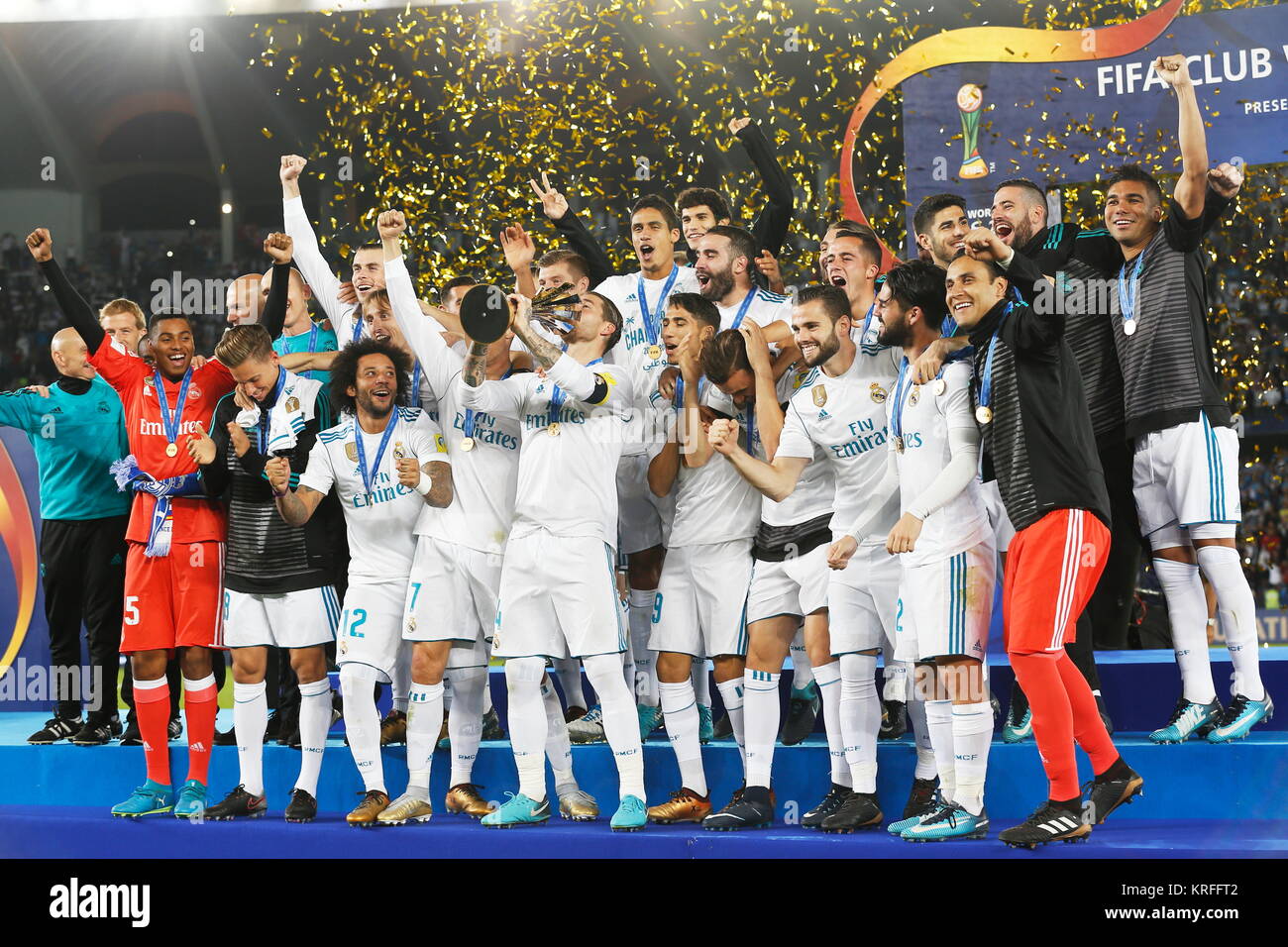 Abu Dhabi, UAE. 16th Dec, 2017. Real Madrid team group (Real) Football ...