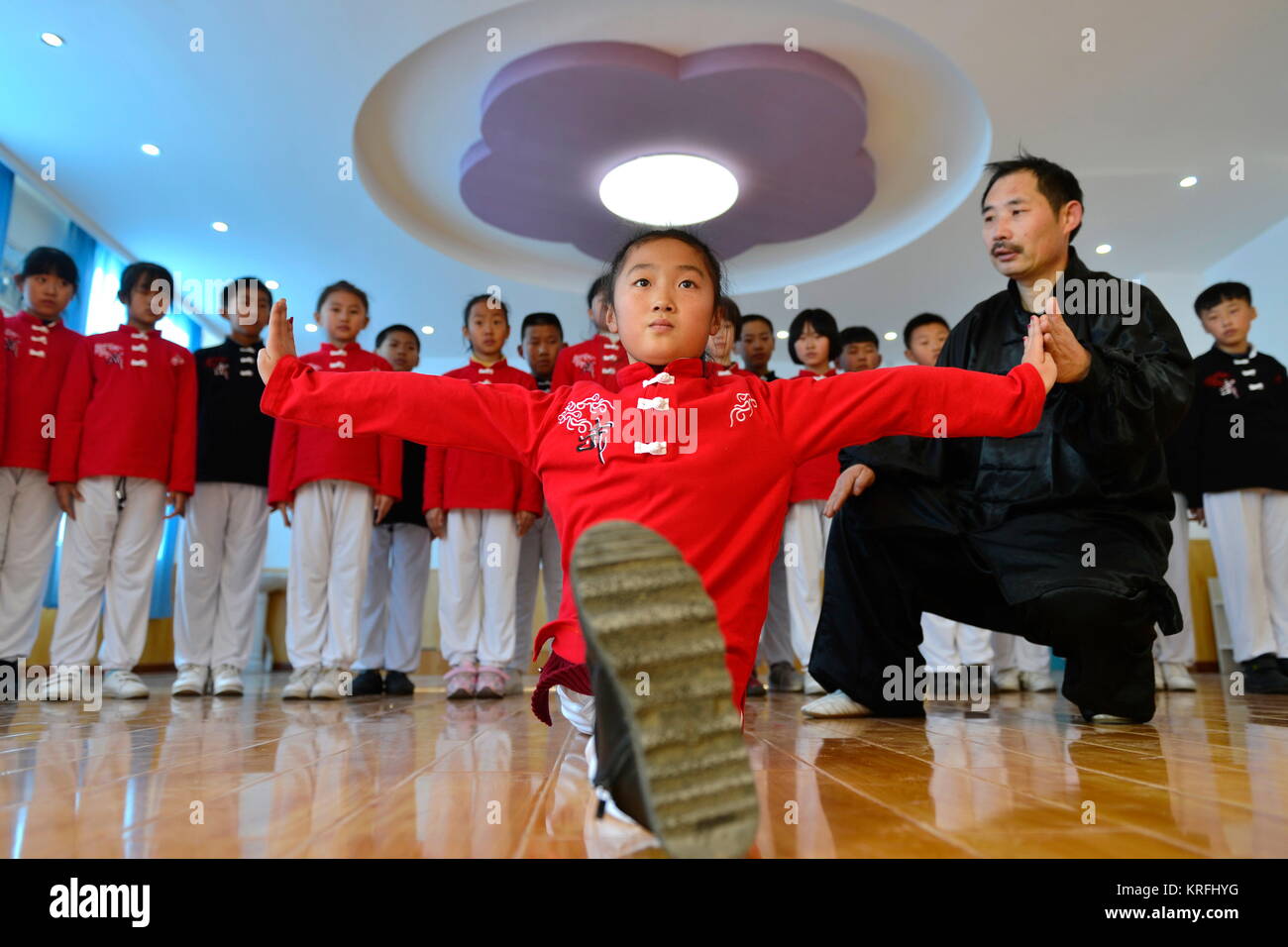 Nangong, China's Hebei Province. 20th Dec, 2017. Martial art teacher Li ...