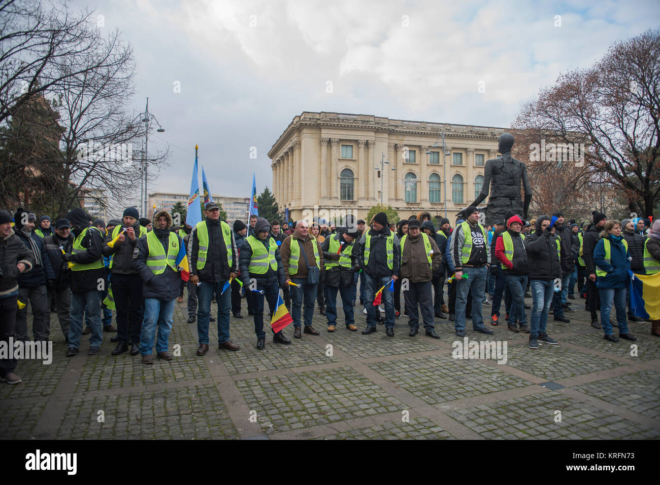Bucharest, Romania - December 20, 2017: Police officers protest in ...
