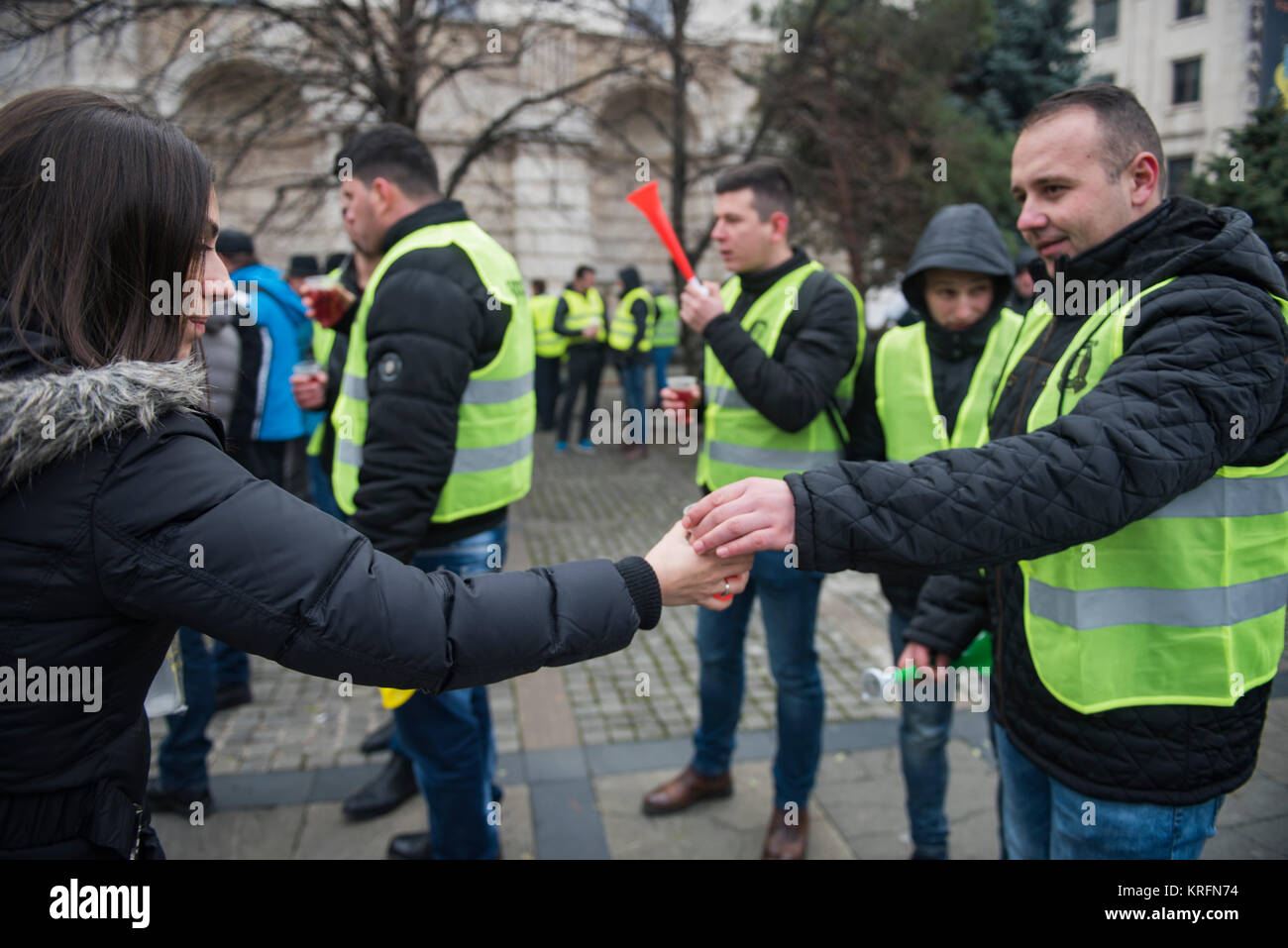 Bucharest, Romania - December 20, 2017: Police officers protest in ...