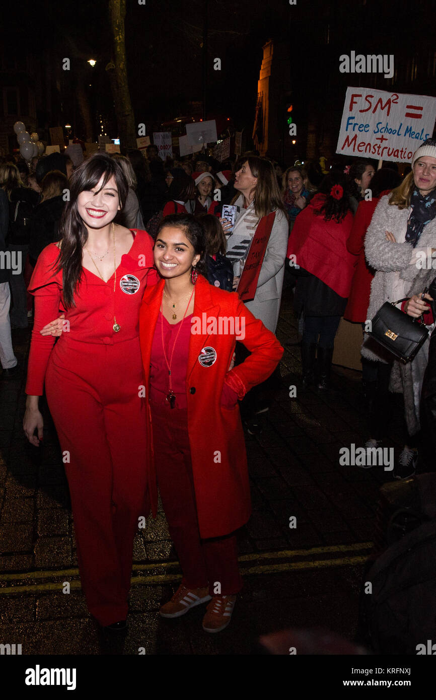 London, UK. 20th Dec, 2017. Daisy Lowe with Amika George, organiser of ...