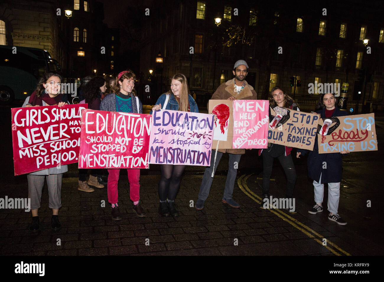 London, UK. 20th Dec, 2017. Campaigners against period poverty ...